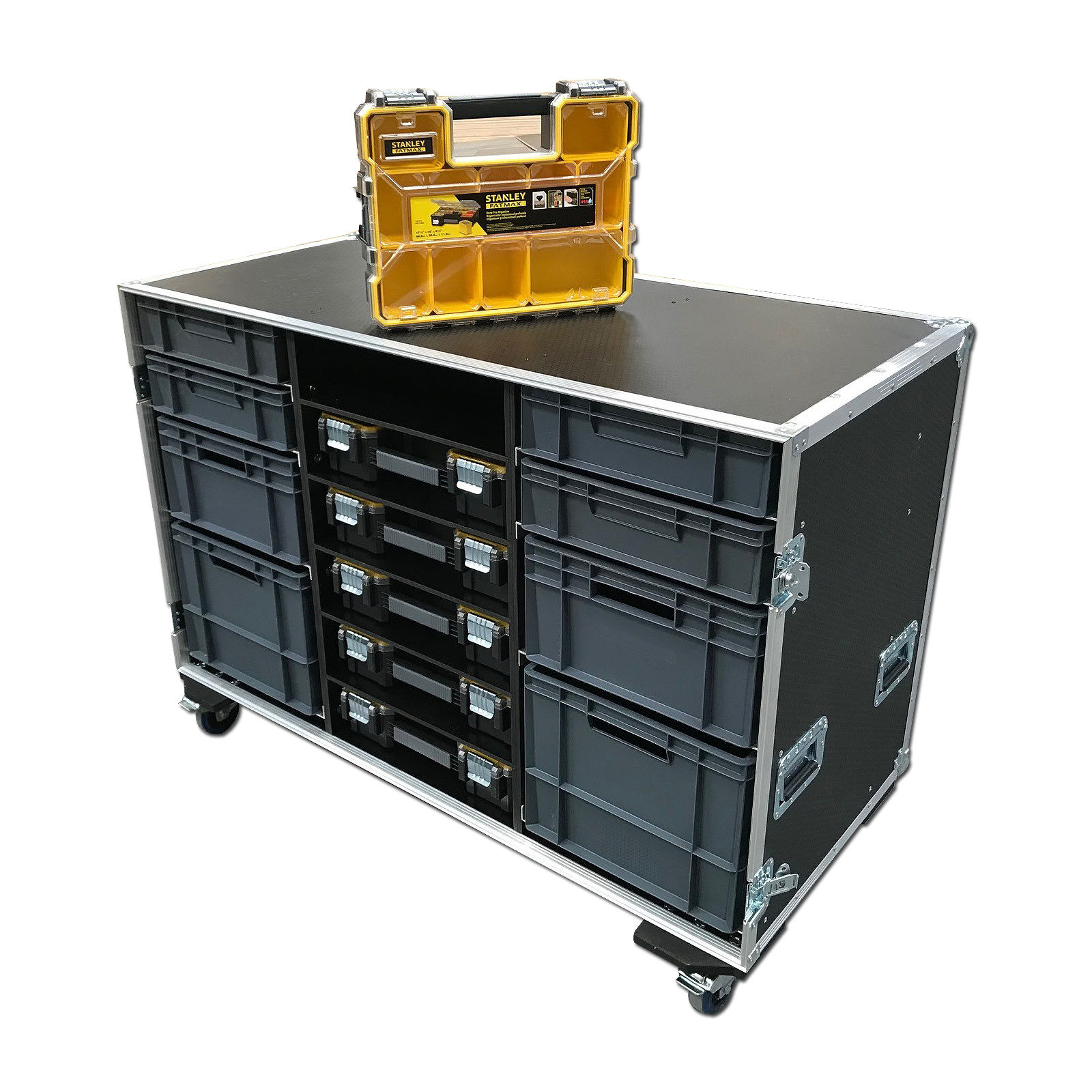 8 Drawer 6 Way Stanley Fatmax Production Tool Flightcase