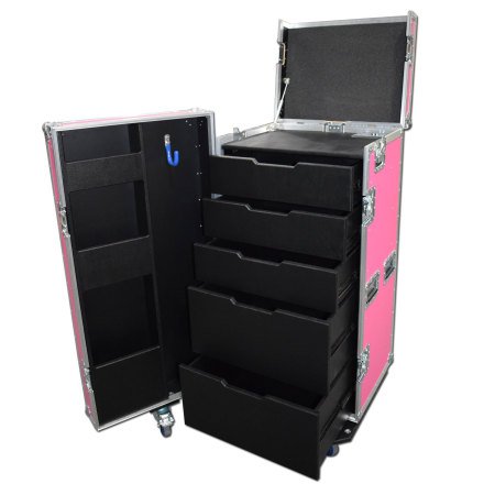 5 Drawer Backline Tool Flightcase In Pink