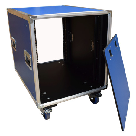 12u 19" Slam Rack Flight Case In Blue